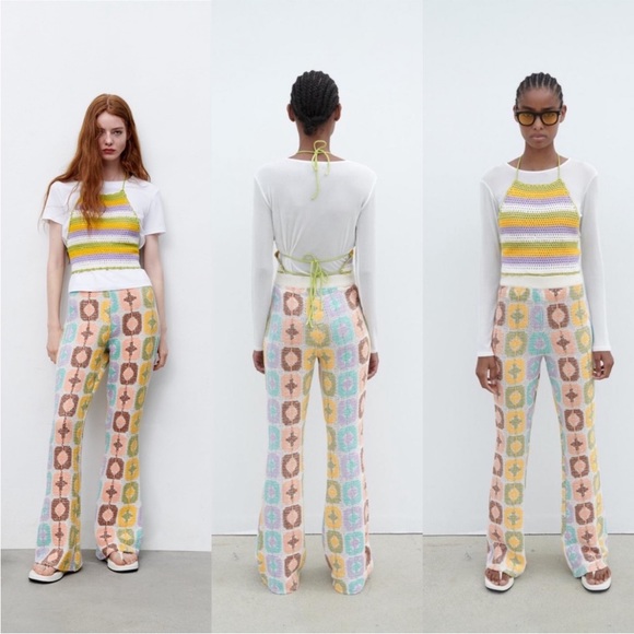 Zara | Pants & Jumpsuits | New S Zara Crochet Pants Flare Blogger Fave ...